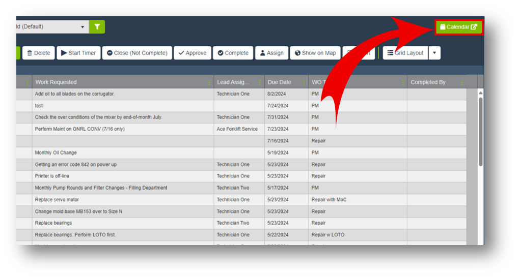 Feature Guide: Work Order Calendar – LLumin Support Portal